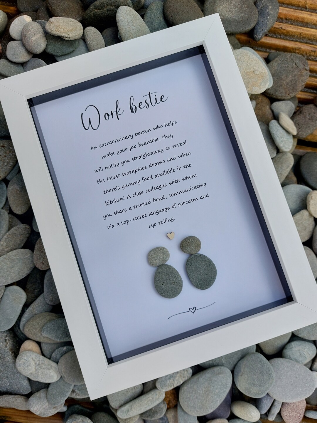 Work Gift. Work Colleagues. Friends. Pebble Art Picture. Framed. Poem ...
