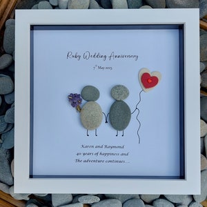 Anniversary Pebble Art: 8x8 Wedding Anniversary, Anniversary Ruby ...
