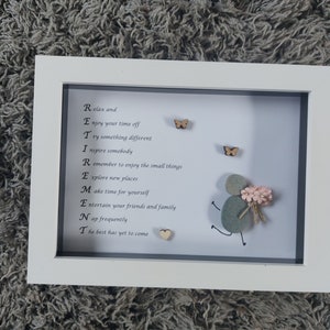Retirement Gift, Good Luck Present, Pebble Art Picture Framed Poem ...