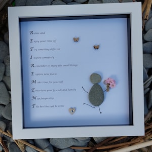 Retirement Gift, Good Luck Present, Pebble Art Picture Framed Poem ...