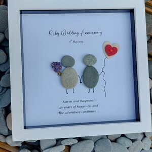 Anniversary Pebble Art: 8x8 Wedding Anniversary, Anniversary Ruby ...