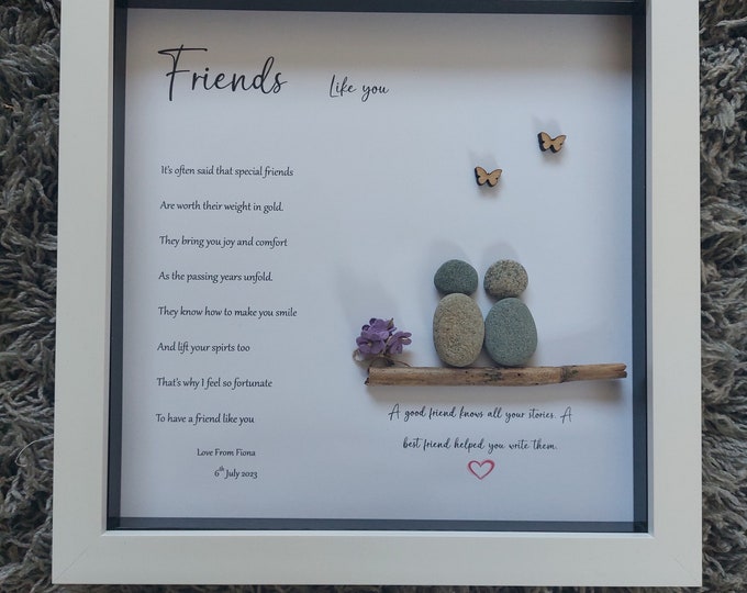 Personalised True Friends Pebble Art Frame. Friendship, Besties, Best ...