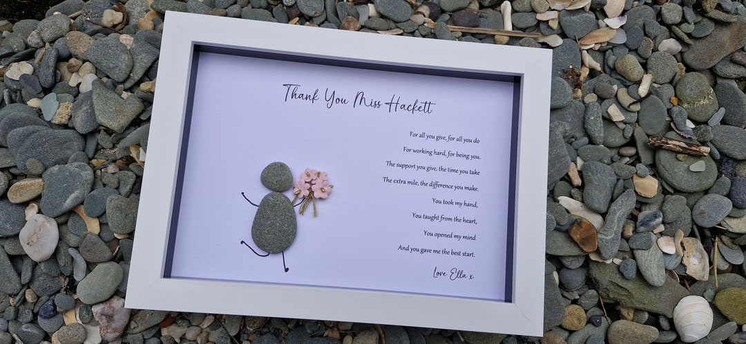 Teacher Gift - Thank You Teacher Gift - Pebble Art - End of Term Gift ...
