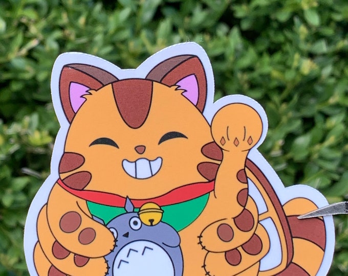 Lucky Cat Bus Sticker, Anime Sticker, Lucky Cat, Studio Ghibli, Water ...