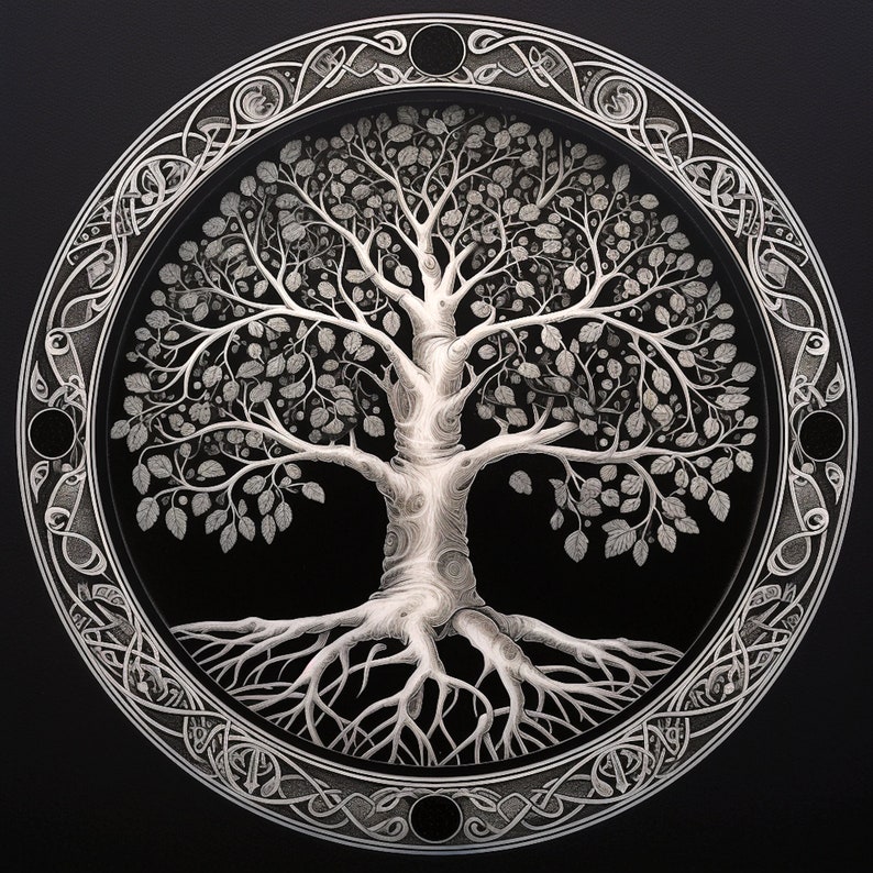 Digital Download: Tree of Life Artwork Black and White - Etsy