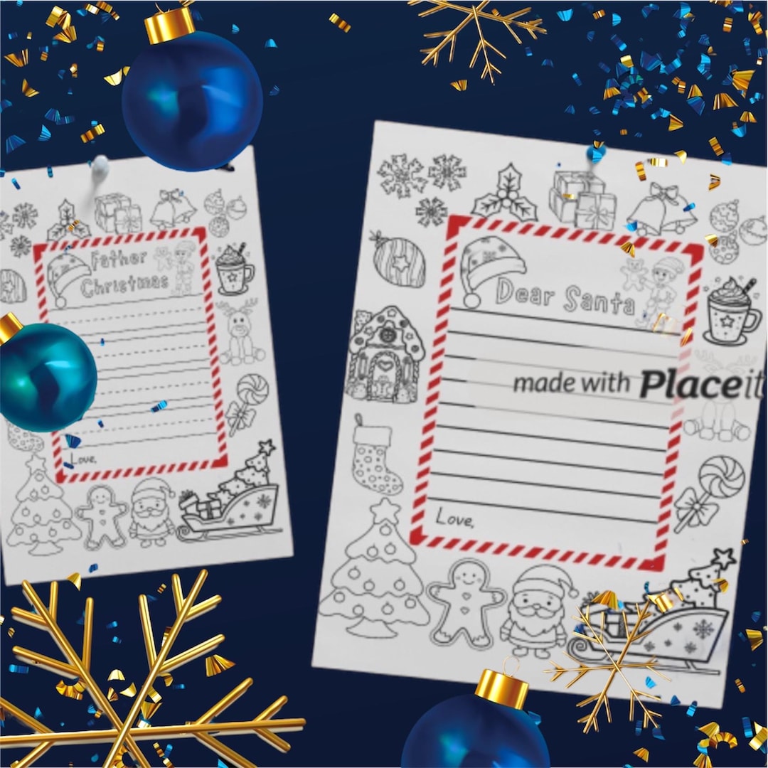 Letter to Santa Christmas Coloring Page | Printable Instant Download ...