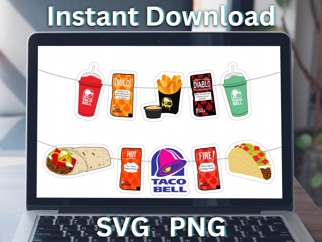Taco Bell Banner Decor for Taco Bell Party. Printable DIY Design. Print ...