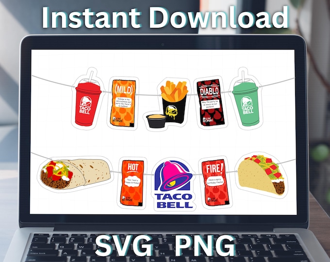 Customizable Taco Bell Inspired Hot Sauce Packet Waterproof Vinyl ...