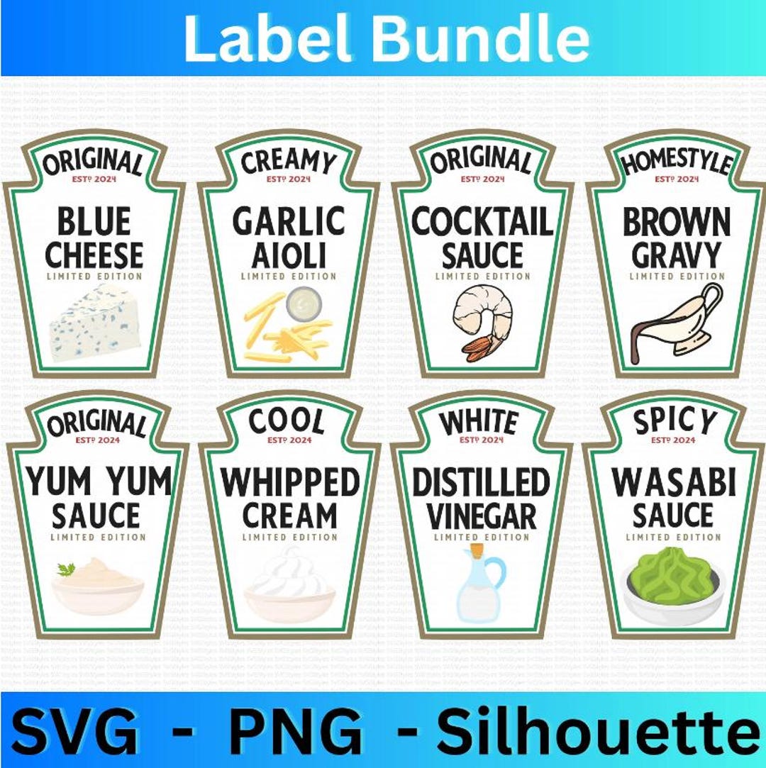 Condiment Label SVG PNG Group Halloween Costume Shirt Labels - Etsy