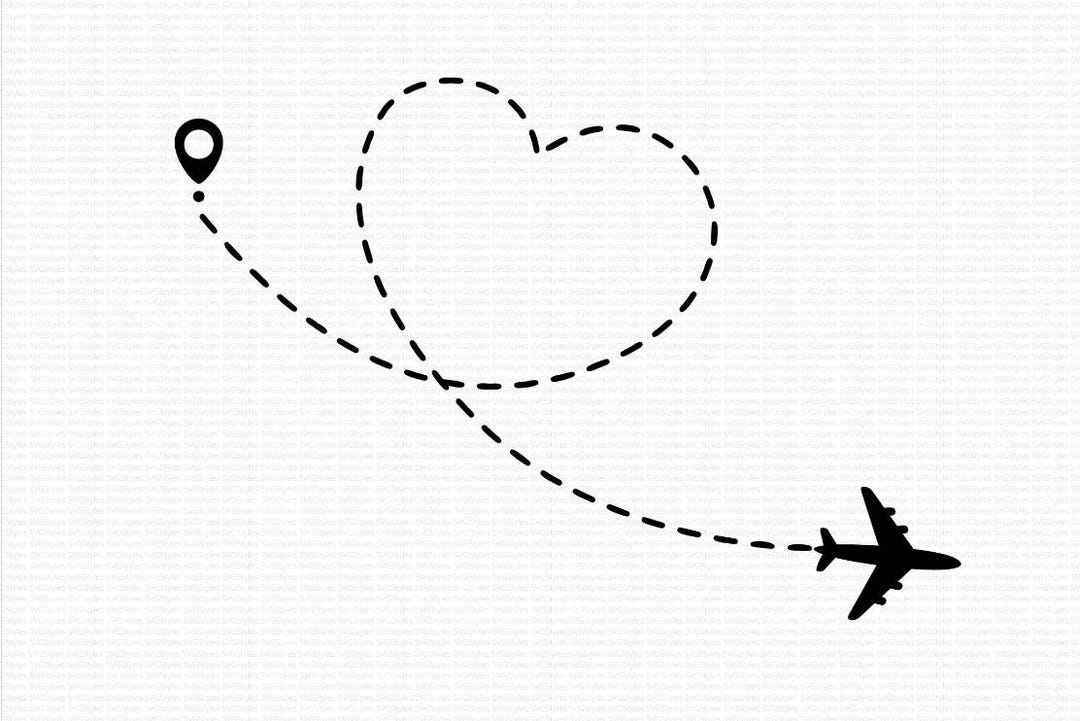 Airplane Heart Loop SVG Plane SVG. Destination Wedding, Travel ...