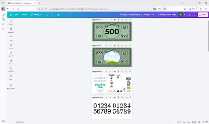 Editable Board Game Money, Canva Template, SVG and PNG. - Etsy UK