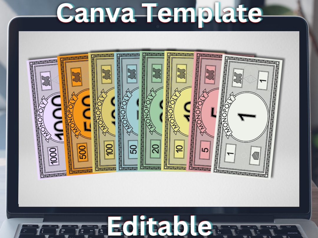 Editable Board Game Money, Canva Template, SVG and PNG. - Etsy