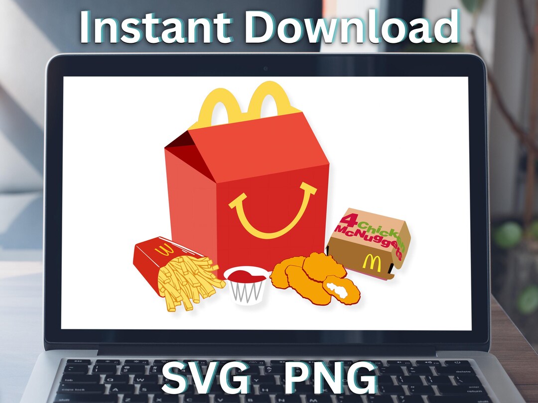 Kids Meal SVG PNG, Chicken Nuggets, Fries, Drink, 80's 90's Meal Set ...