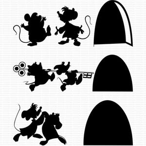 Baseboard Decal SVG Mouse Hole Silhouette PNG Mice With Key. 3 Designs ...