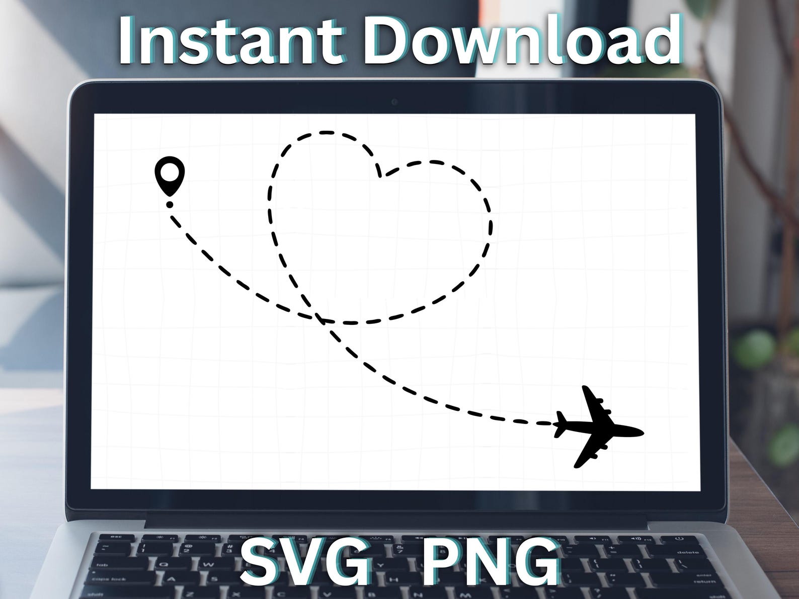 Airplane Heart Loop SVG Plane SVG. Destination Wedding, Travel ...