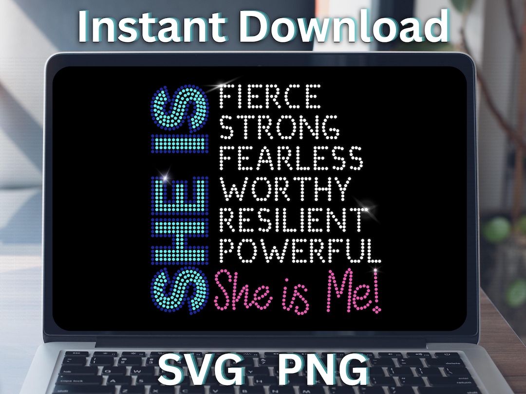 She is Rhinestone Template SVG File 10ss Svgstyles - Etsy