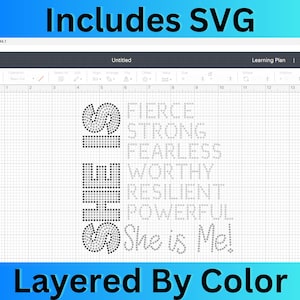 She is Rhinestone Template SVG File 10ss Svgstyles - Etsy