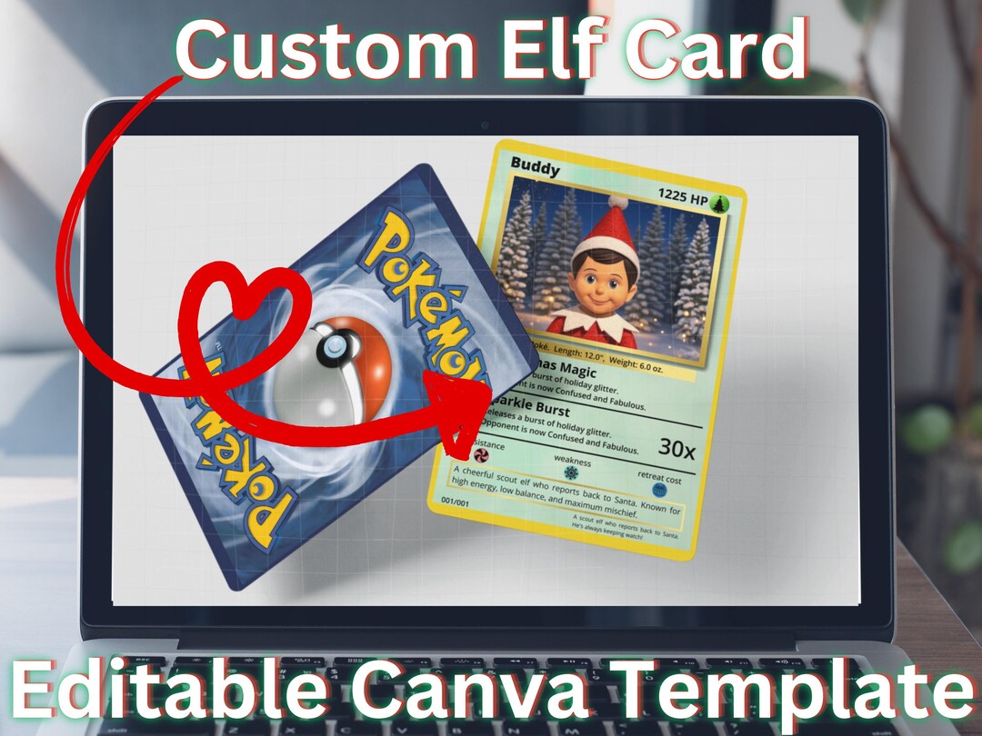 Custom Elf Trading Card, Fully Editable Canva Template for Custom ...