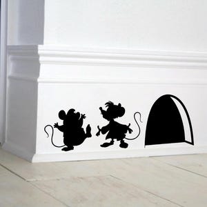 Baseboard Decal SVG Mouse Hole Silhouette PNG Mice With Key. 3 Designs ...