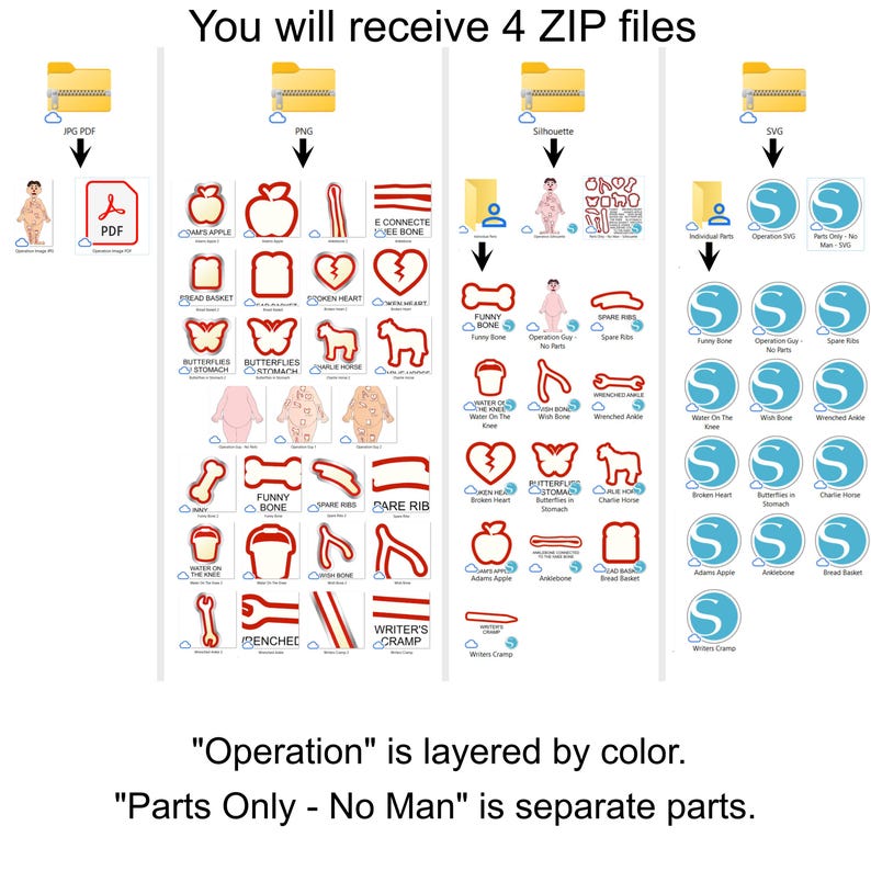 Operation Costume Svg, Halloween Operation Pieces SVG, Operation SVG ...