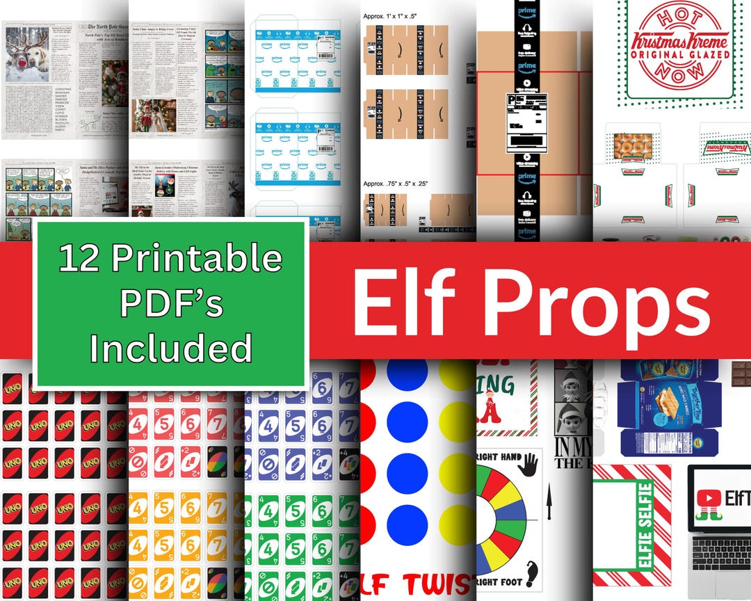 Printable Elf Dollhouse Props: Miniatures PDF (instant Download ...