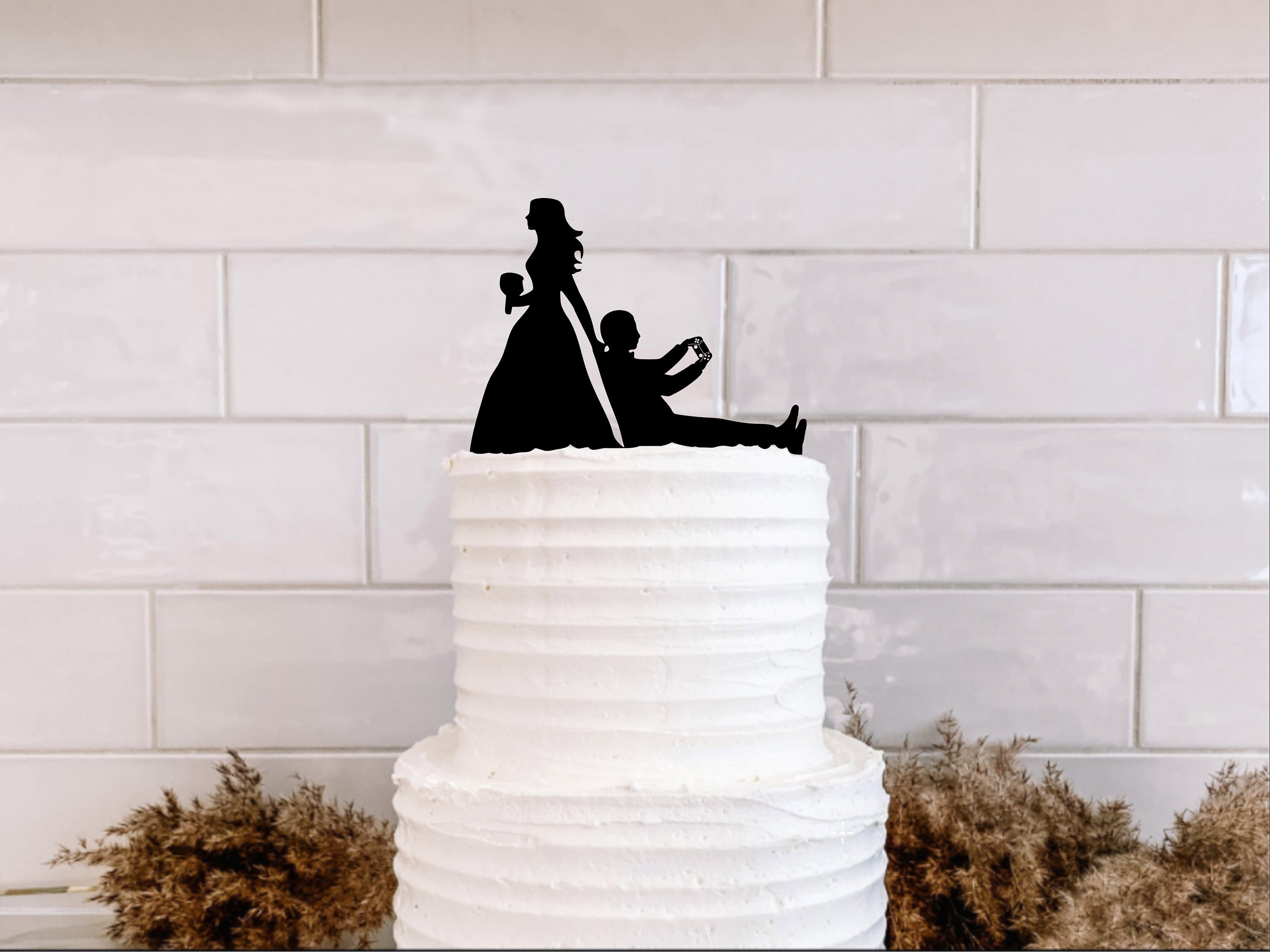 Bride Dragging Gamer Groom Wedding Cake Topper SVG Bundle - Etsy Australia