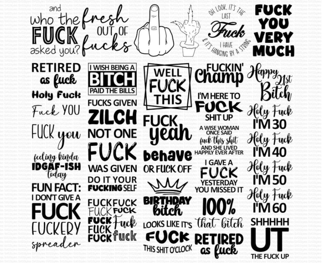 Fuck SVG Bundle. Fuck PNG Adult Designs for Cricut Silhouette ...