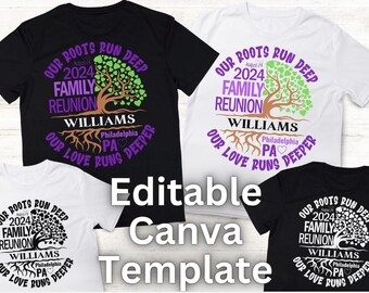 Family Tree With Quotation Svg, Family Reunion 2024 Svg, Our Love Runs ...