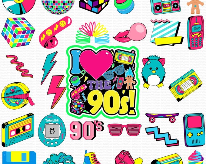 90s Bundle, 90s Sublimation Designs, 90s Clipart, 90s Retro, 90s PNG ...