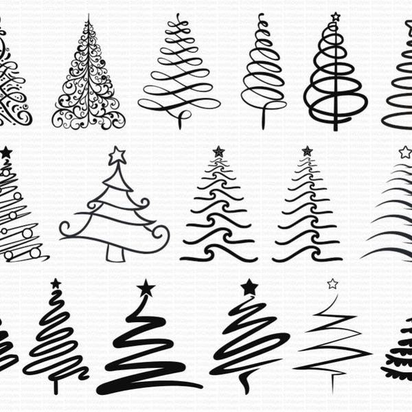 Ribbon Christmas Tree Svg - Etsy