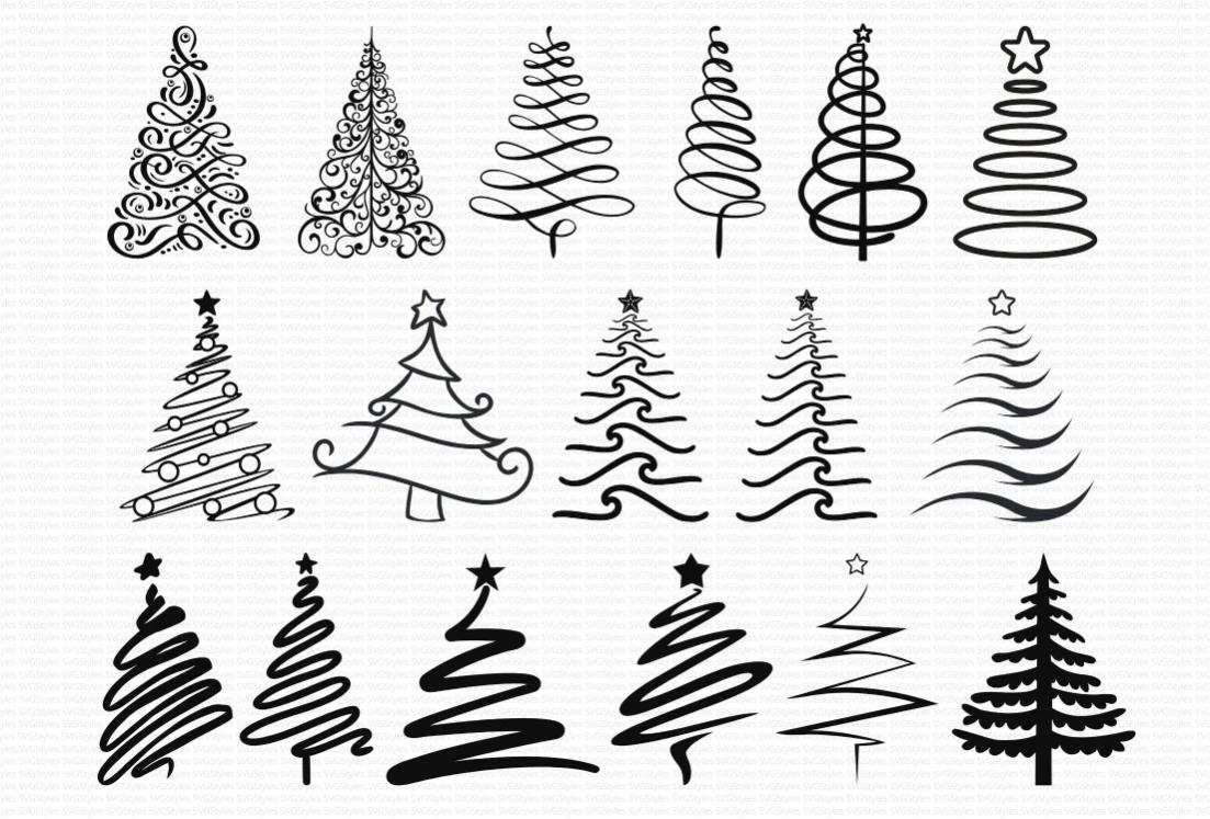 Whimsical Christmas Tree Svg Christmas Tree SVG Bundle, Merry
