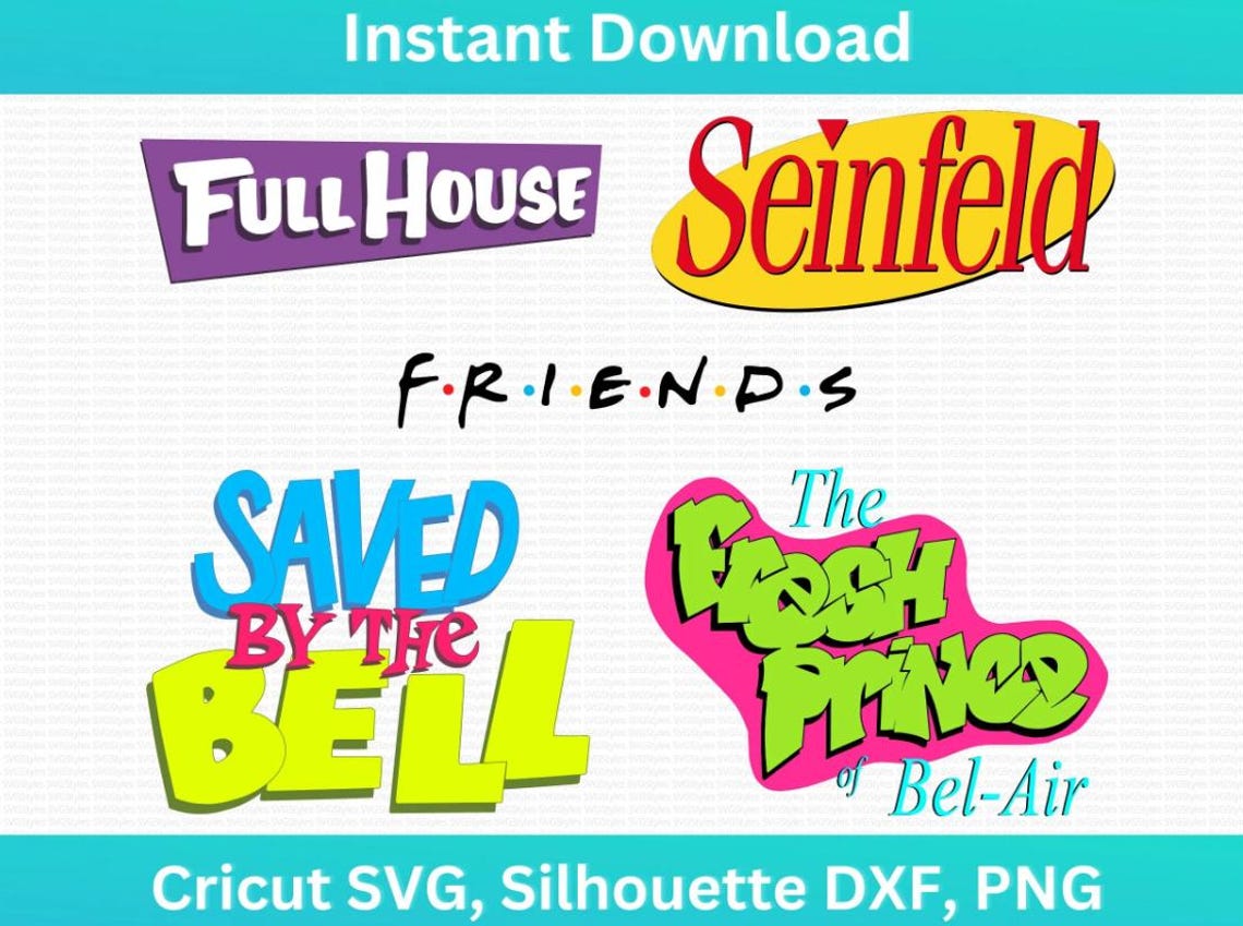 90s SVG TV Sitcom Show Bundle, Group Halloween Costume PNG Svgstyles - Etsy