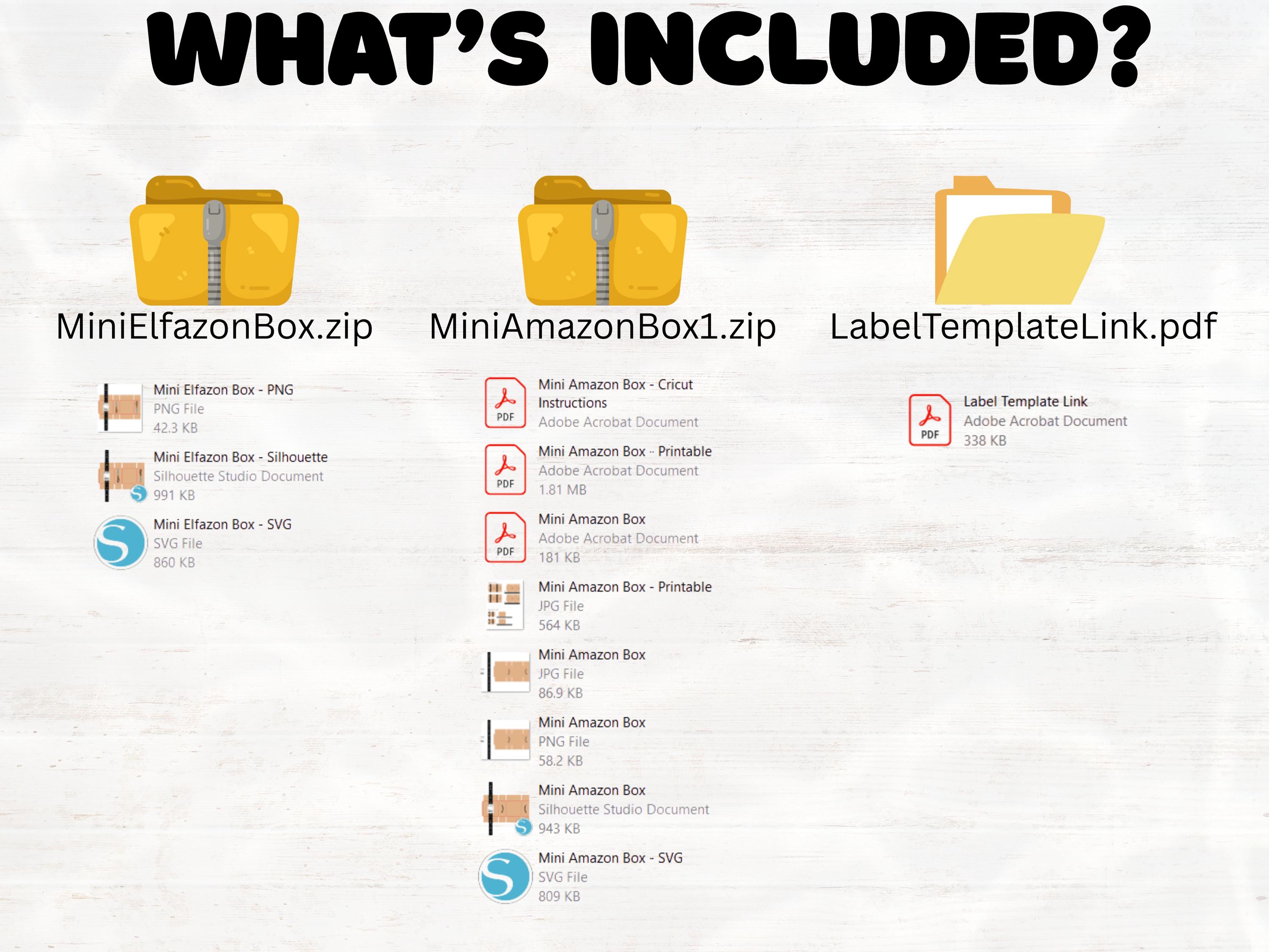 Printable Mini Elfazon Package Template With Tape and Label, Miniature ...