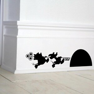 Baseboard Decal SVG Mouse Hole Silhouette PNG Mice With Key. 3 Designs ...
