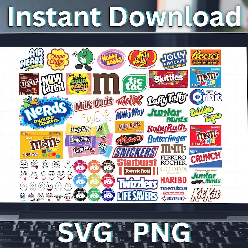 Printable Candy Logos - Etsy UK