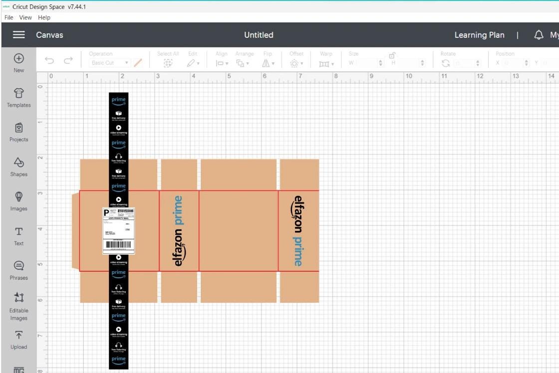 Printable Mini Elfazon Package Template With Tape and Label, Miniature ...
