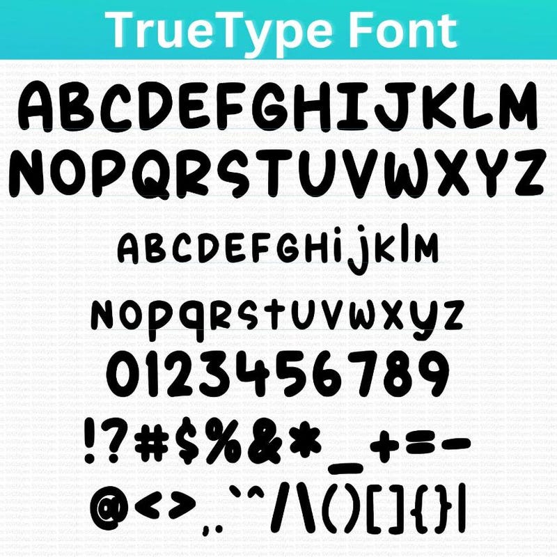 True Type Font - Etsy