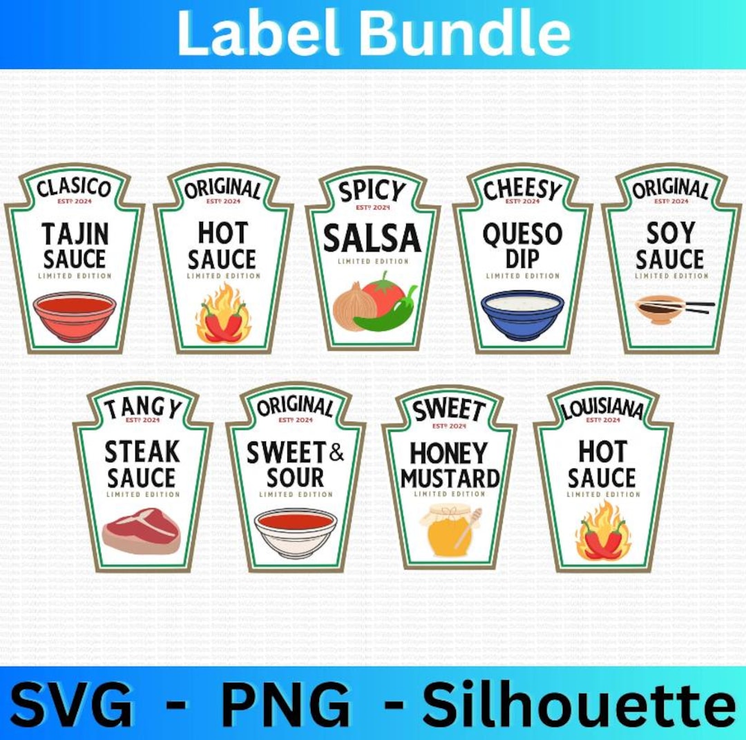 Condiment Label SVG PNG Group Halloween Costume Shirt Labels Svgstyles ...
