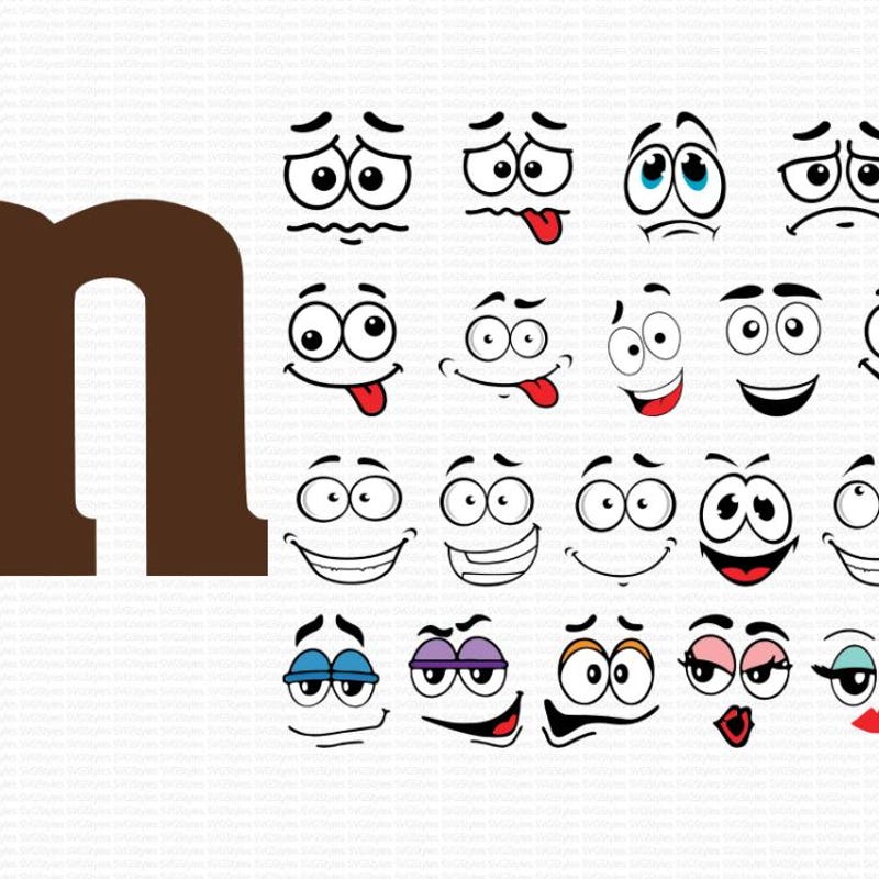 M and M Face Svg - Etsy