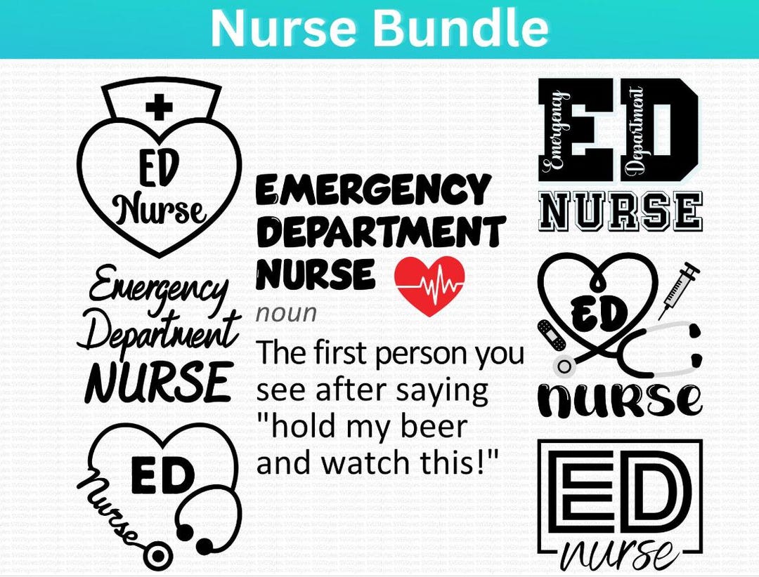 ED Nurse Svg ER Nurse Svg Png Emergency Department Room Svgstyles - Etsy