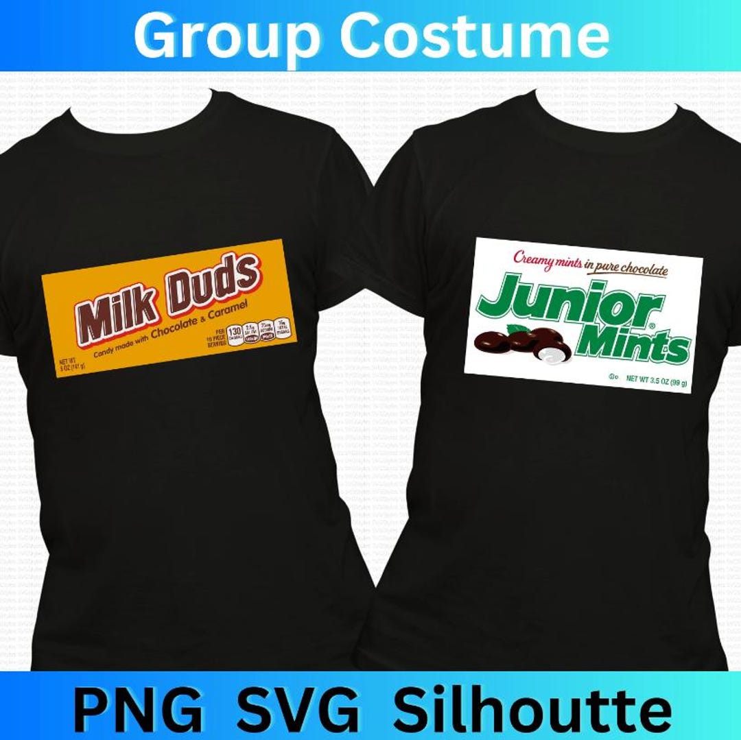 Candy SVG PNG Halloween Group Costume Shirt Design, Milk Duds Junior ...