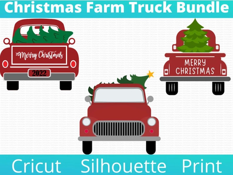 Vintage Red Christmas Truck SVG PNG Bundle (digital Download) - Etsy