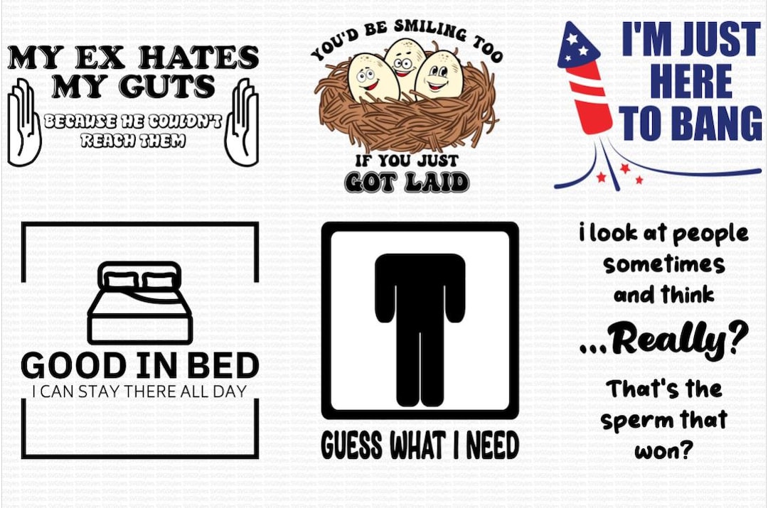 NSFW SVG Snarky Adult Humor Inappropriate PNG Mega Bundle Content ...