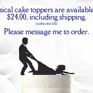 Funny Runaway Bride Wedding Cake Topper SVG: Groom Dragging Bride ...
