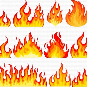 Fire Svg Bundle, Fire SVG, Layered Fire Flame SVG, Flame Clipart, Cut ...