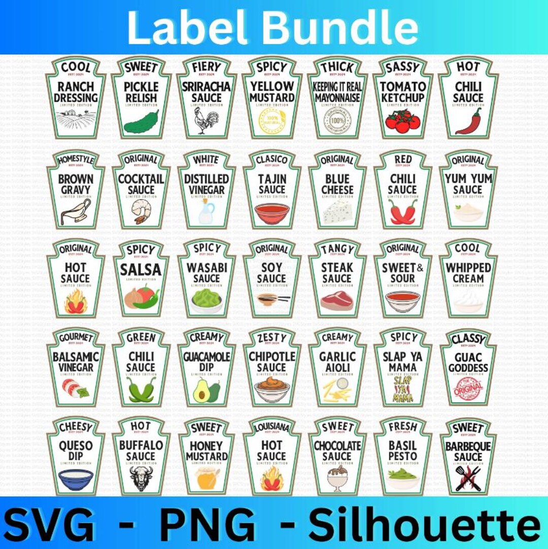 Condiment Label SVG Png Group Halloween Costume Shirt Labels. HUGE ...