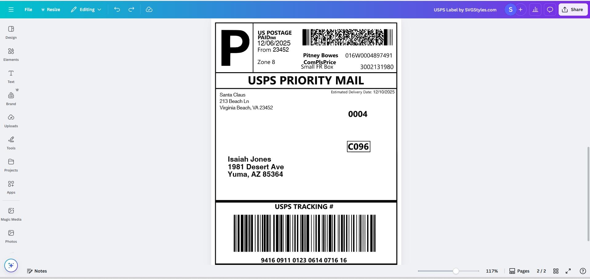 Printable Mini Elfazon Package Template With Tape and Label, Miniature ...