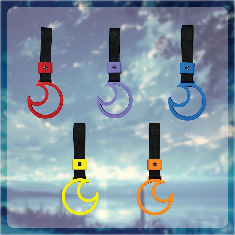 Crescent Moon Tsurikawa JDM Drift Charm Cute Car Handle JDM Aesthetic ...