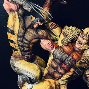 Wolverine Sabretooth Diorama Hand Painted Statue 1:6 Scale - Etsy