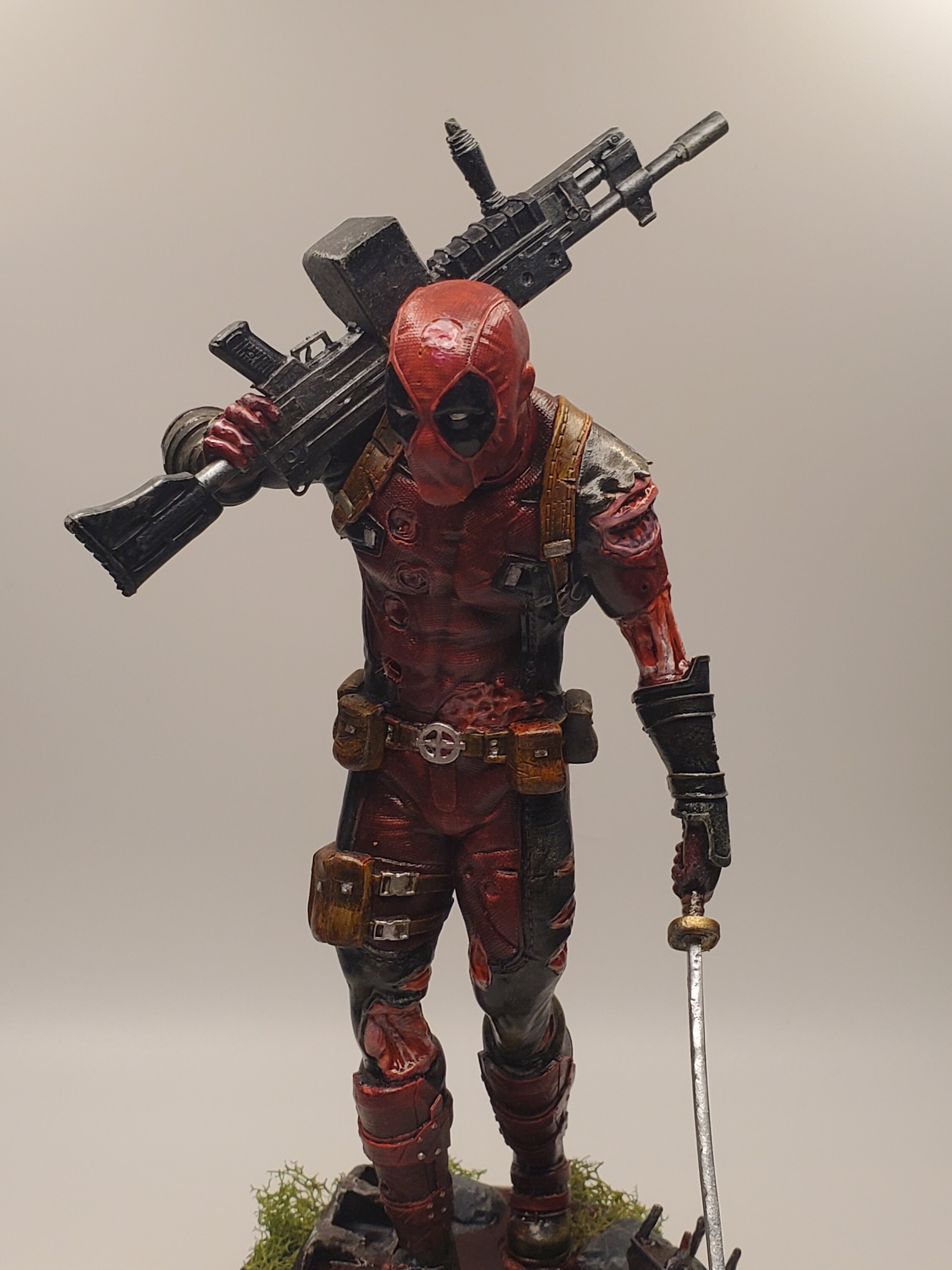 Deadpool Hand Painted Resin Statue 12 Tall Custom Base - Etsy